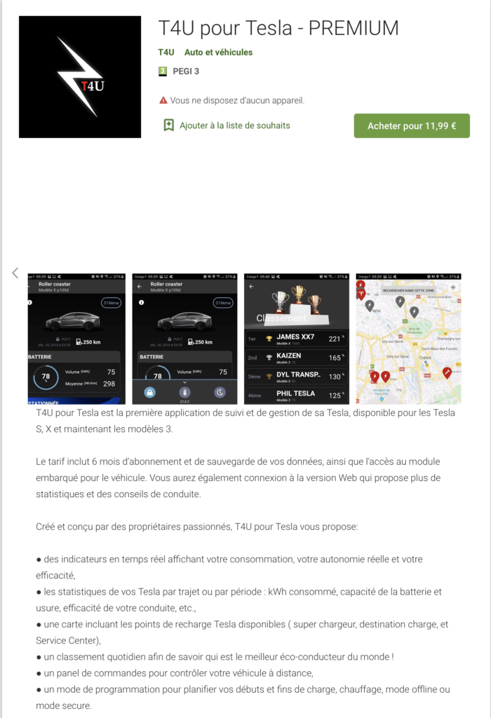 T4u - T4U for Tesla on Android